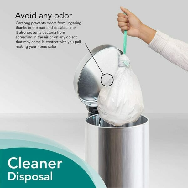 Carebag® Commode Pail Liners With Super-Absorbent Pad For Economical ...