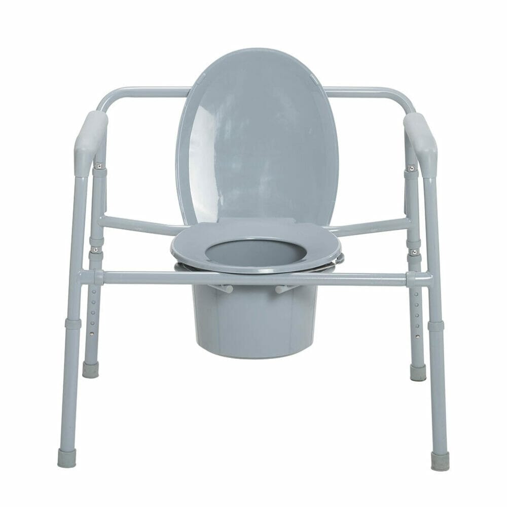 Drive Medical Bariatric Folding Commode Chair For Toilet With Arms, 650 ...