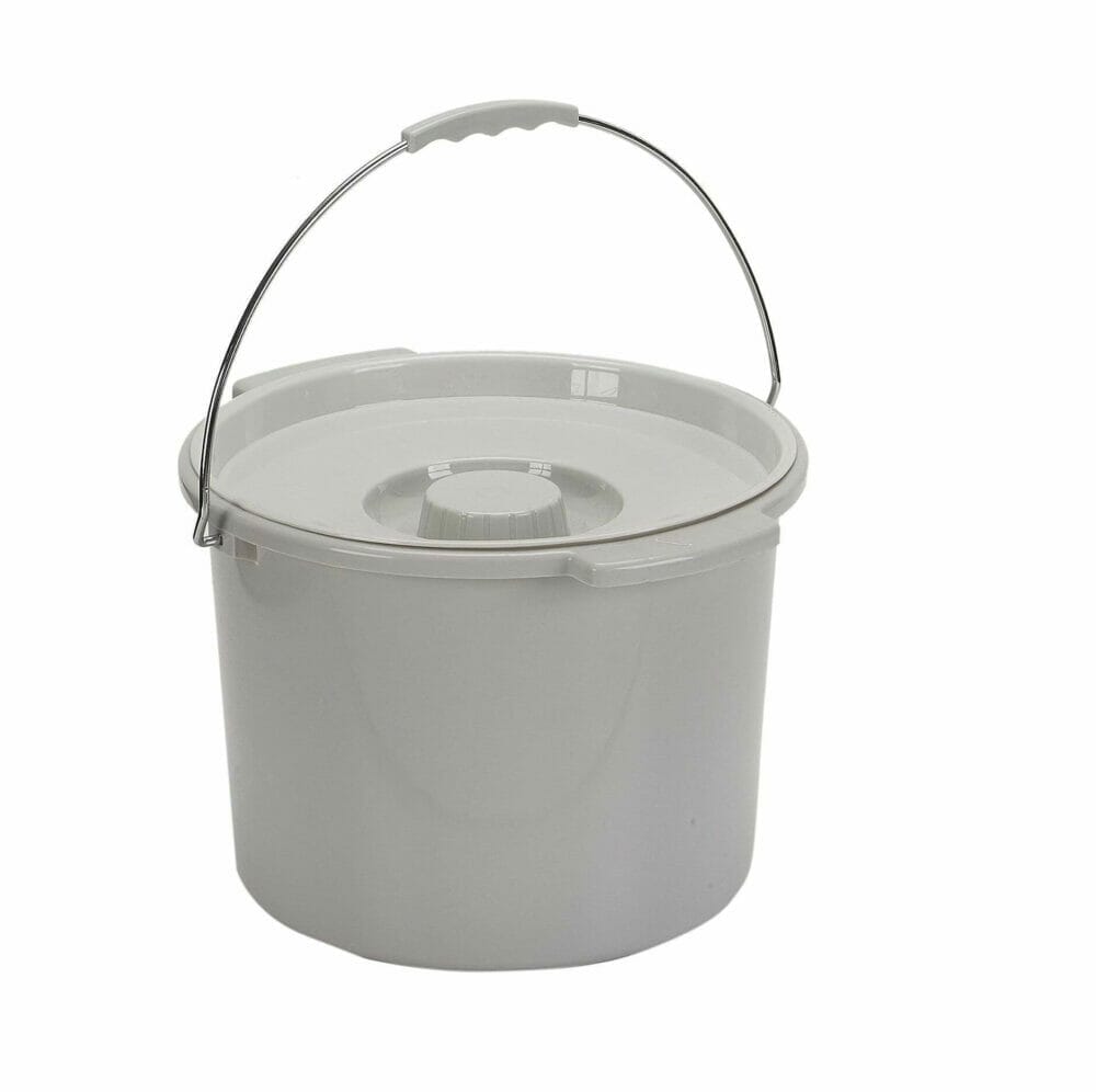 Drive Medical Commode Pail With Lid And Handle, 7.5 Quart And 12 Quart ...