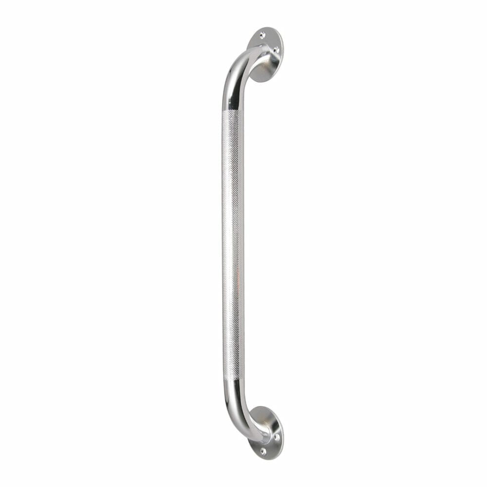 Drive Medical Chrome Knurled Grab Bar, Weight Capacity 250 Lbs | Bath Care