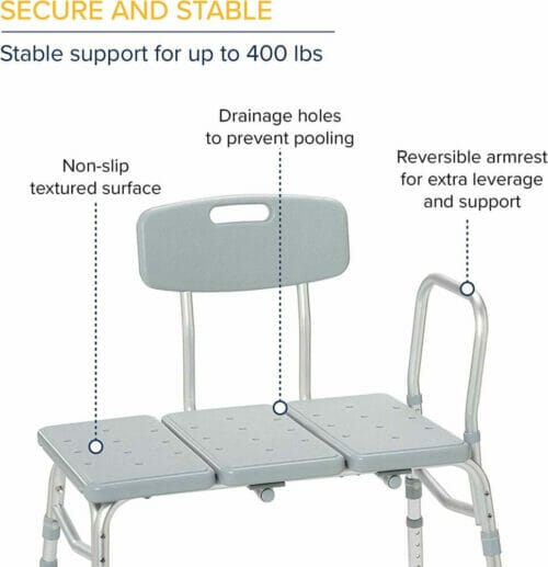 Drive Medical PreserveTech™ Bathtub Transfer Bench – Adjustable ...