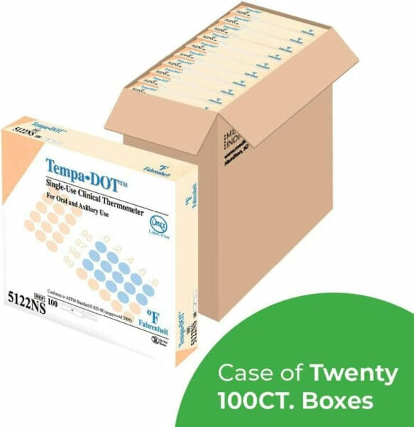 TempaDOT Disposable Clinical Thermometers (Box Of 100) – For Oral ...