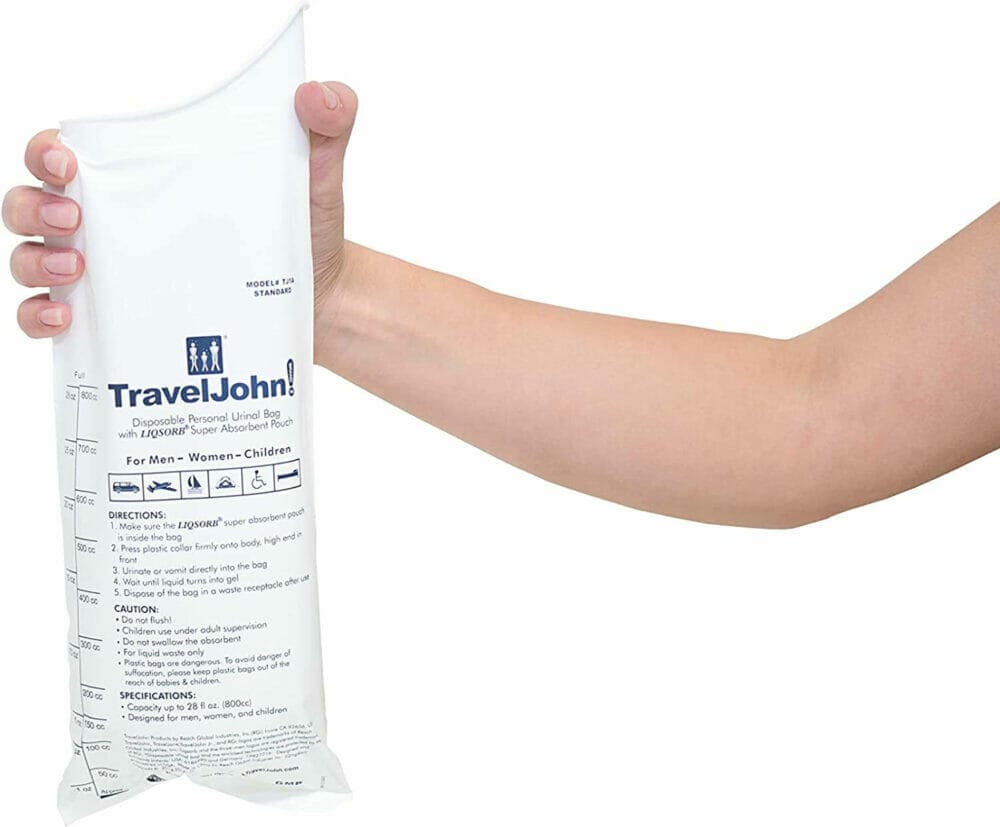 TravelJohn Disposable Urinal (3 Pack) For Men, Women, And Children ...