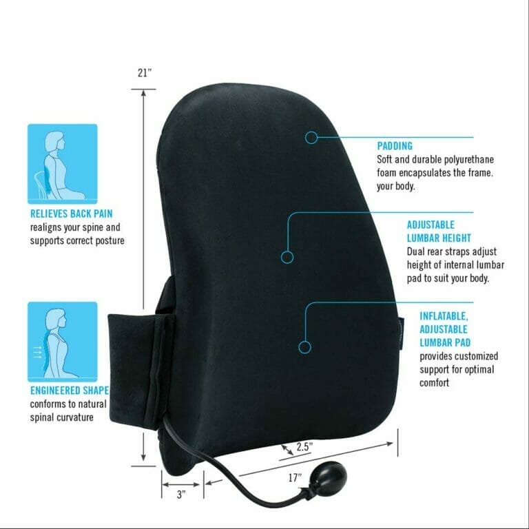 Obusforme CustomAIR Backrest – Adjustable Lumbar, Inflatable Support ...