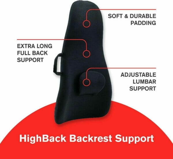 Obusforme HighBack Backrest Support – Adjustable Lumbar, Removable Pad ...
