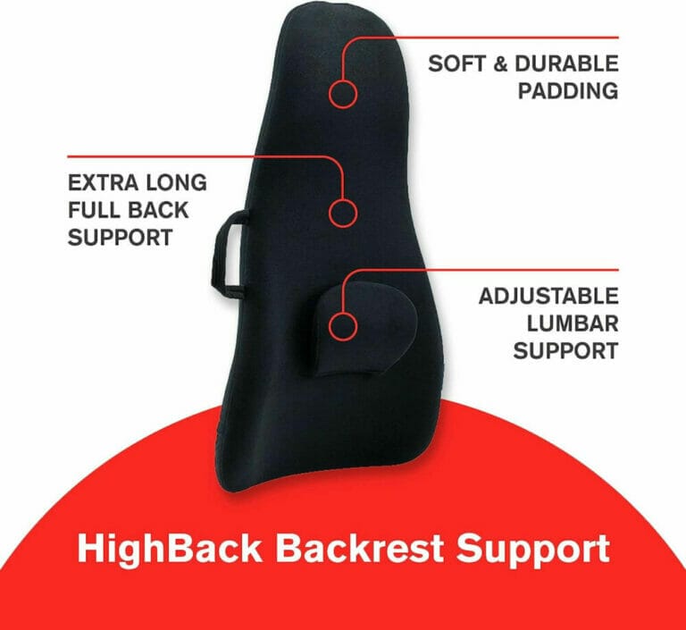 Obusforme HighBack Backrest Support – Adjustable Lumbar, Removable Pad ...