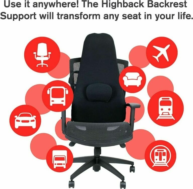 Obusforme HighBack Backrest Support – Adjustable Lumbar, Removable Pad ...
