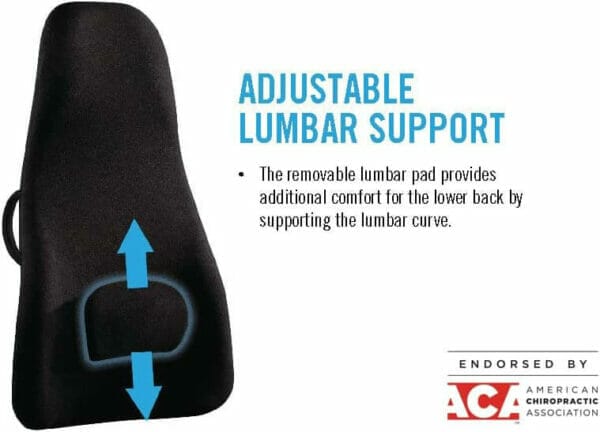Obusforme HighBack Backrest Support – Adjustable Lumbar, Removable Pad ...