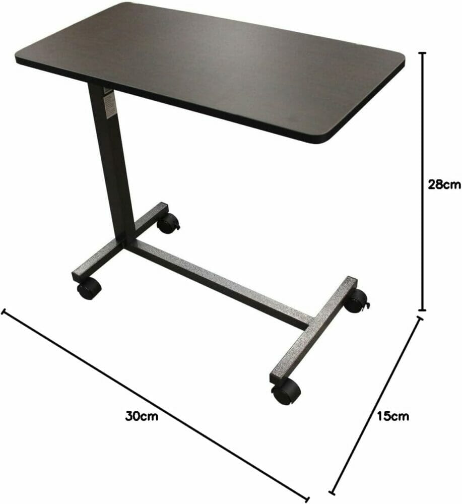 Drive Medical Non-Tilt Overbed Table – Adjustable Height With Wheels ...