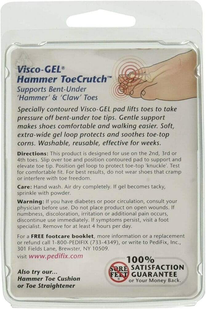 Pedifix Visco-GEL Hammer Toe Crutch - Supports Bent-Under 'Hammer ...