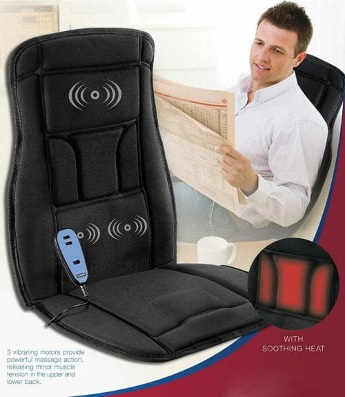 Conair Heated Massaging Seat Cushion Provides Soothing Relief To Back