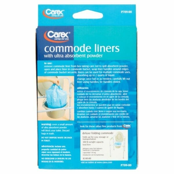 Carex Commode Pail Liners With Ultra Absorbent Powder (Pack Of 7) | Commode Chairs