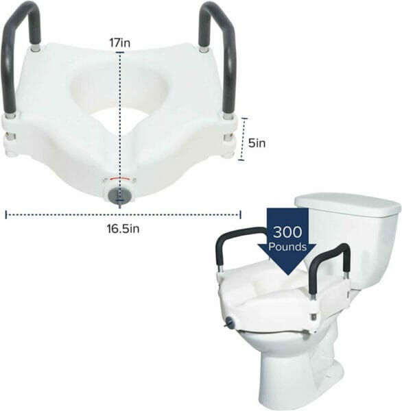 Drive Medical 2-in-1 Locking Raised Toilet Seat With Tool-free ...