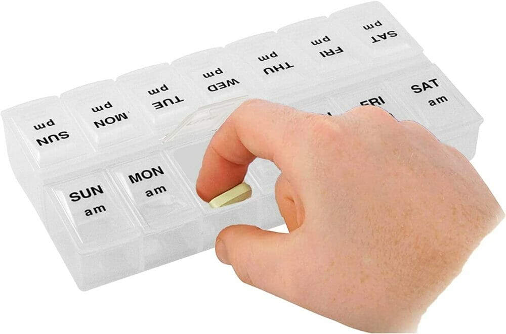 Apex Weekly Twice-A-Day Pill Organizer – Easy-Open Large Compartments ...