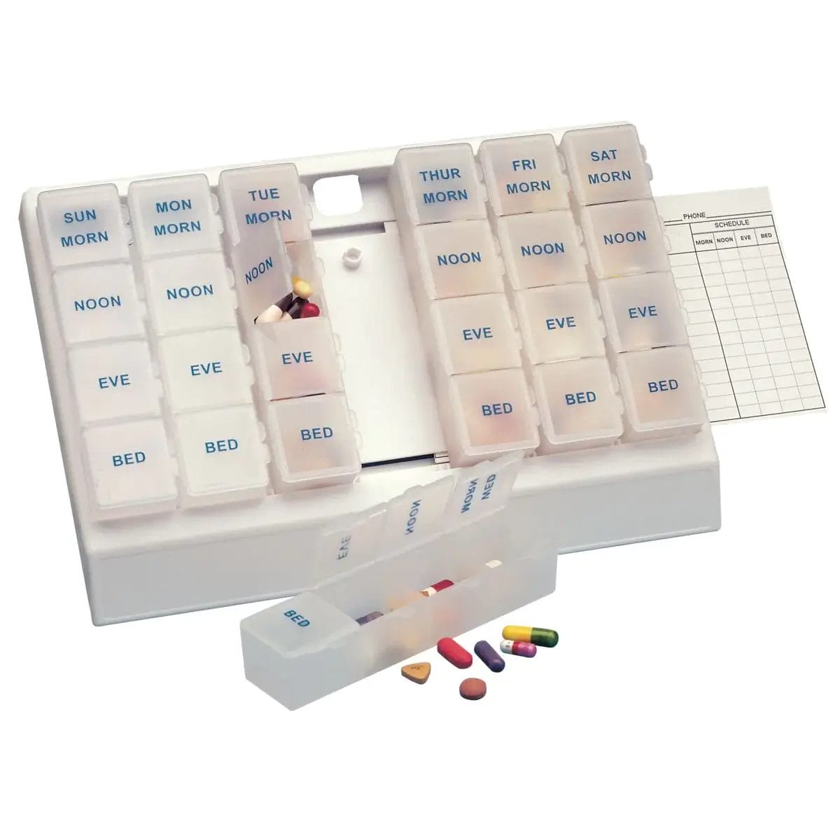 Acu-Life Weekly Pill Organizer – Seven Removable Daily Pill Reminders ...